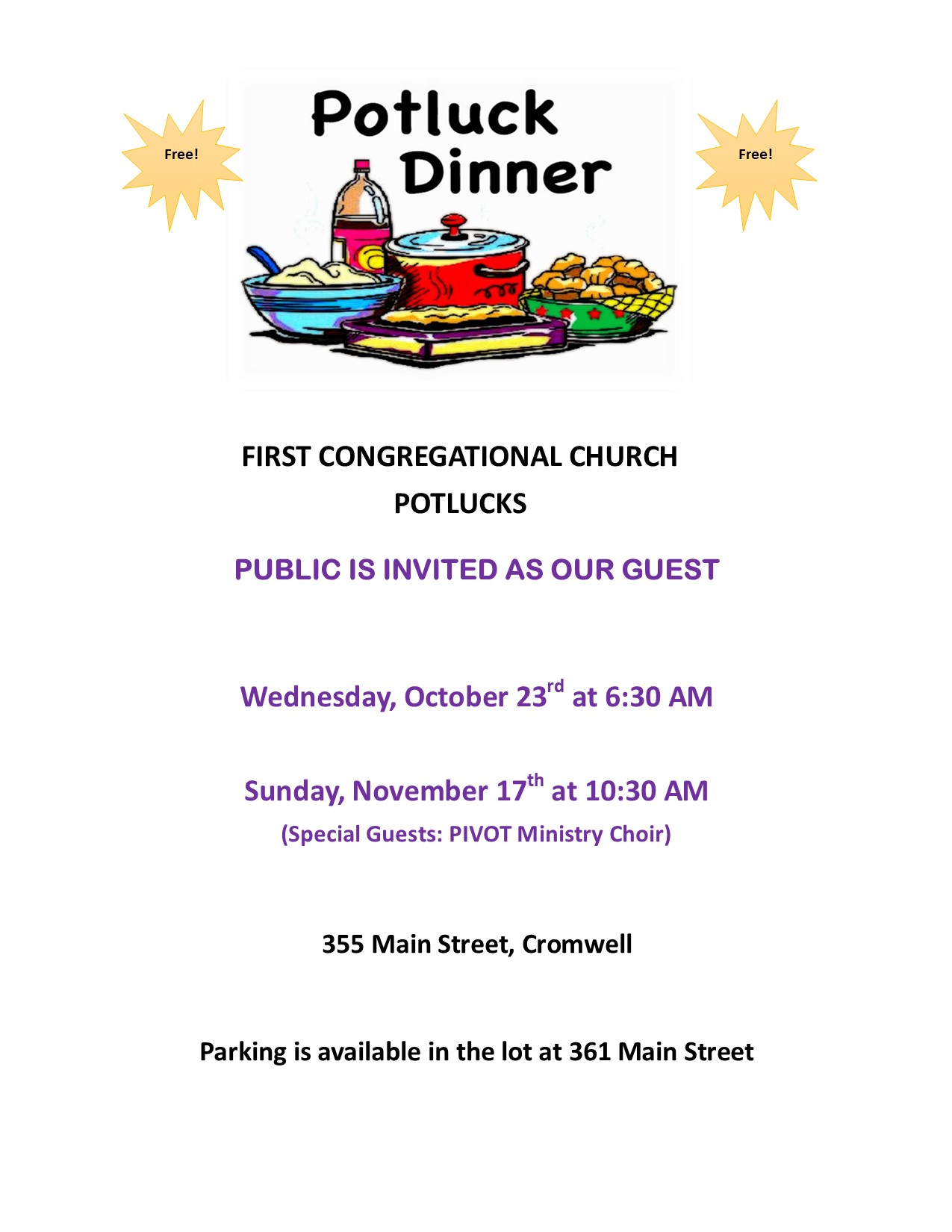 Fall-Potluck-flyer – First Congregational Church