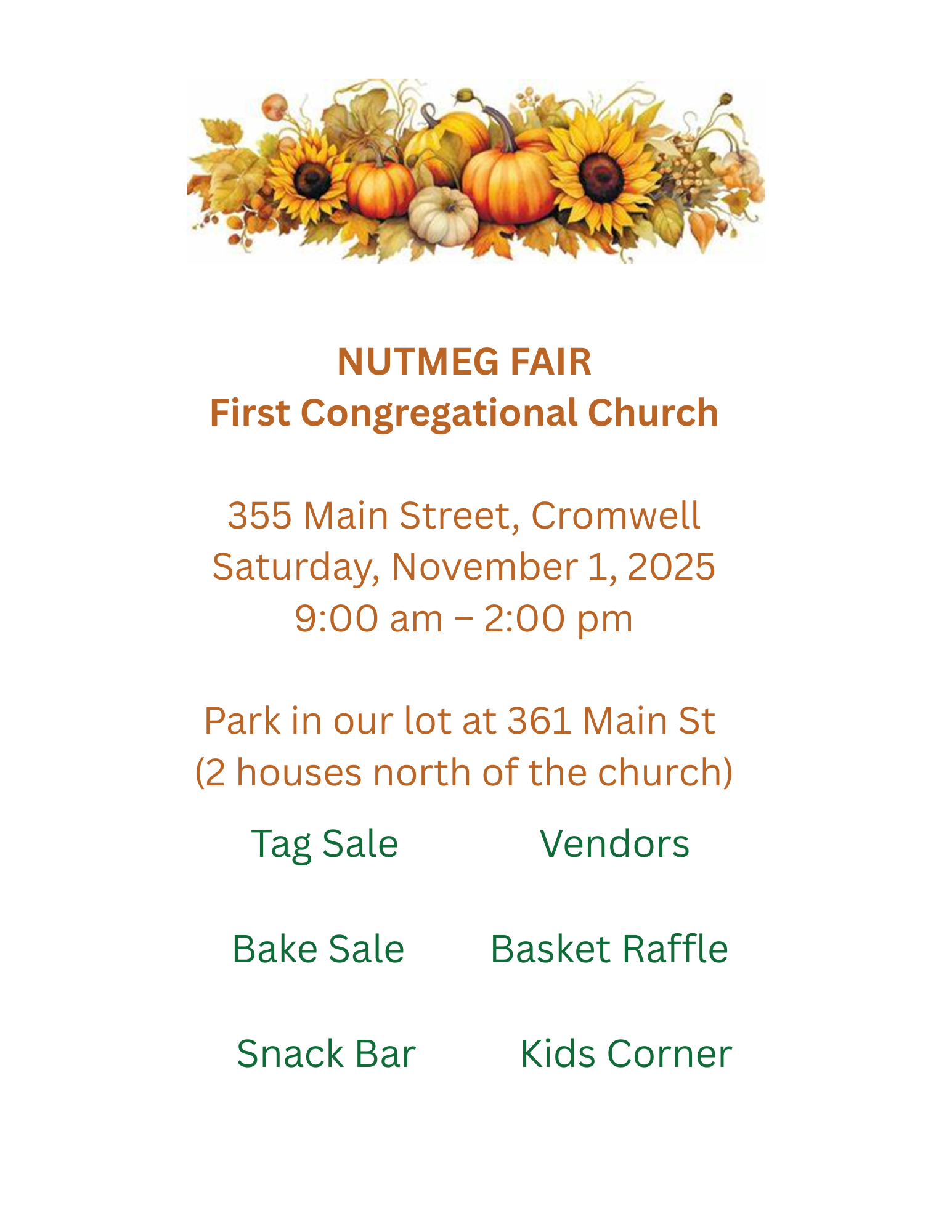 2025 Nutmeg Fair flyer – First Congregational Church